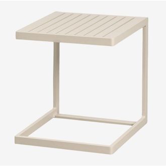 Sklum Sklum - Table dappoint de jardin carr&eacute;e 40x40 cm en aluminium Dulem Tapioca Beige