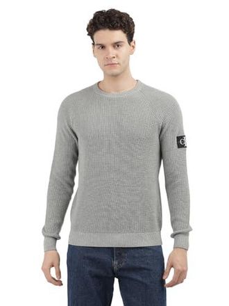 Calvin Klein Jeans Homme BADGE EASY SWEATER J30J323989, Grey (Gray Heather), M