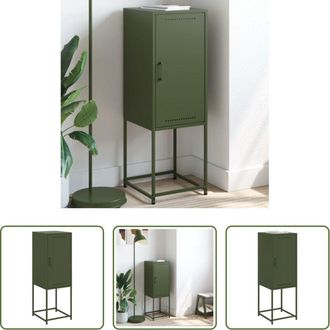vidaXL vidaXL Stauraum - Highboard Olivgr&uuml;n 36x39x107 cm Stahl