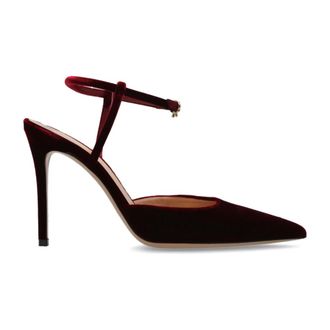 Gianvito Rossi Femme, Chaussures, Rouge, Taille: 37 1/2 EU Chaussures &agrave; talon Velsyra en velours
