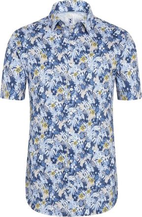 DeSoto Jersey-Kurzarmhemd mit floralem Print und Kentkragen, Slim in