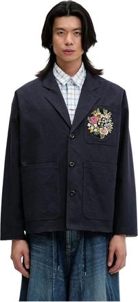 Kenzo Bestickte Blumen Chore Jacke - - Jackets - Herren - Blau - L
