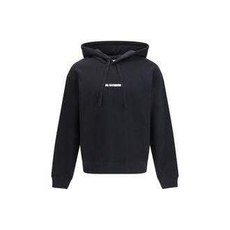 Jil Sander Logo-Print Cotton Hoodie - Black