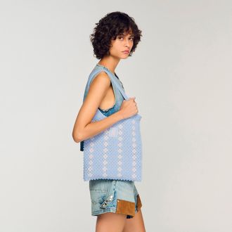 Sandro Sac en maille crochet bicolore