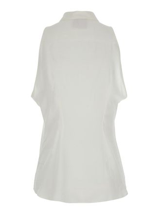 Merci Womens Shirt Coconut White Cotton Blouses