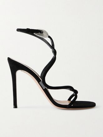 Gianvito Rossi Sandales En Daim Jungle Mamba 105 - Noir