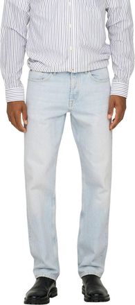 Only & Sons Herren Jeans ONSEDGE Straight Mid Waist - Regular Fit - Grau Blau, Gr&ouml;&szlig;e:36W / 34L, Farbe:22029393 Light Blue Bleached Denim