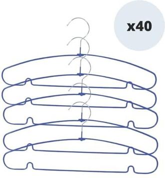 MSV Kleiderb&uuml;gel aus Metall, rutschhemmend, Violett, 40 St&uuml;ck