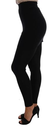 Dolce & Gabbana Womens Black Cashmere Silk Stretch Tights Stockings Clothing