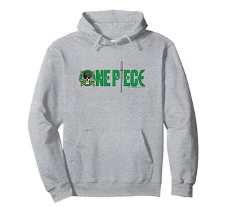 OnePiece Einteiliges Roronoa Zoro Piratenj&auml;ger-Abzeichen Anime Pullover Hoodie Grau S