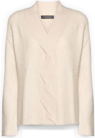 Elena Miro Femme, Pulls, Blanc, Taille: 38 FR Pull avec maxi tresse