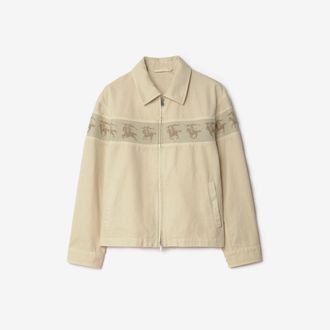 Burberry Veste en toile de coton Galloping Knight, Size: 46