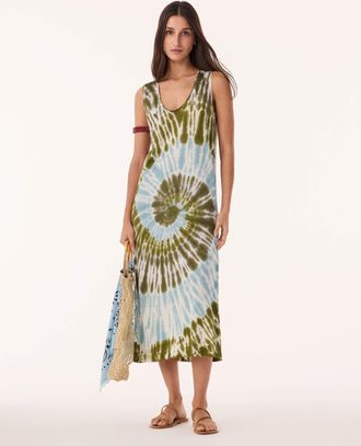 Kujten Robe longue avec d&eacute;bardeur lin - Robe Ramo Sunny