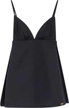 Elisabetta Franchi Femme, Tops, Noir, Taille: 38 FR Mini-robe en satin Duchesse
