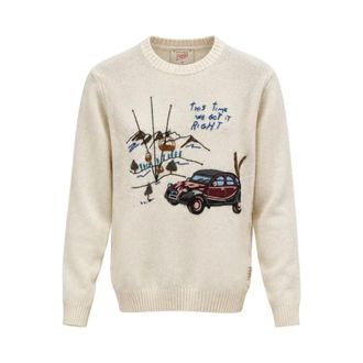 Bob Rundhals-Strickware - - Knitwear - Herren - Wei&szlig; - L