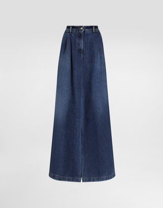 Dolce & Gabbana Long Denim Skirt - Frau Denim Mehrfarbig 40