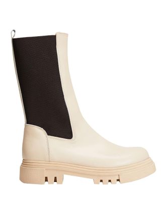 8 by YOOX LEATHER-NYLON HIGH ANKLE BOOT
