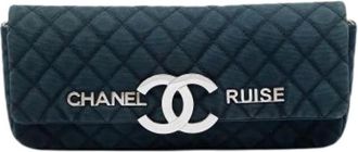 Chanel Pre-owned Pochette matelass&eacute;e en toile matelass&eacute;e - Femme - Pre-owned - Bleu - Taille: ONE Size
