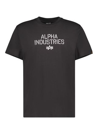 Alpha Industries Herren T-Shirt schwarz Baumwolle