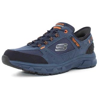 Skechers Homme Oak Canyon Consistent Winner Chaussure de randonn&eacute;e, Navy Leather/Textile/Orange Trim, 42.5 EU