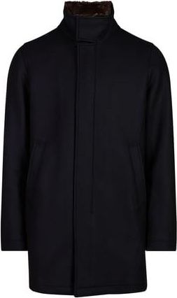 Herno Veste droite col montant en laine m&eacute;lang&eacute;e