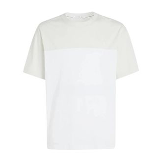 Calvin Klein Modernes Colorblock T-Shirt - - Tops - Herren - Wei&szlig; - M