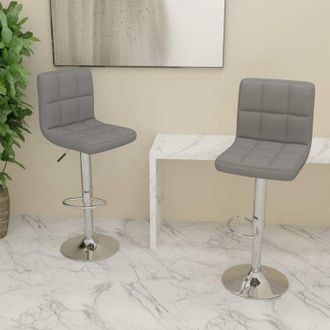 vidaXL Vidaxl - Tabourets de bar lot de 2 gris clair tissu
