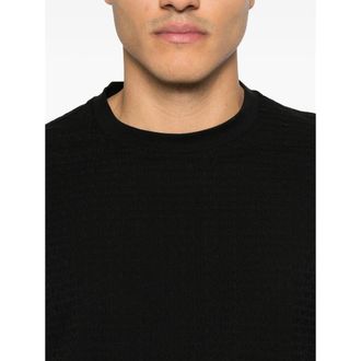 Emporio Armani Jacquard Logo T-Shirt - Black