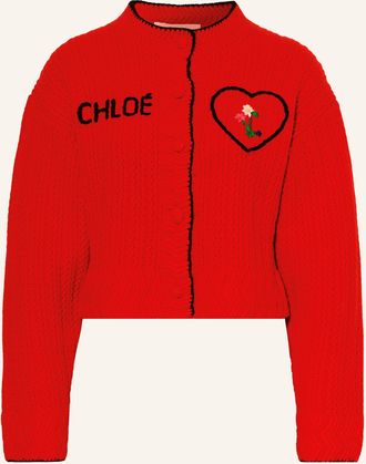 Chlo&eacute; Strickjacke Mit Cashmere rot