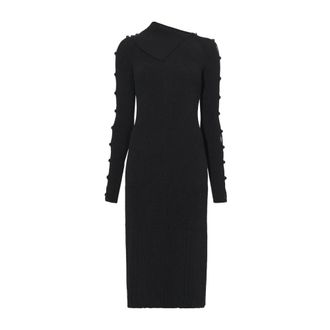 Proenza Schouler Schwarzes Kleid aus geripptem Baumwollstrick - - Dresses - Damen - Schwarzk - S