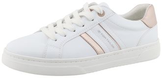 Tom Tailor Sneaker TOM TAILOR, Damen, Gr. 38, rosa (wei&szlig;, rosegold), Lederimitat, kontrastfarbene Details, leicht gl&auml;nzend, Schuhe Sneaker, Freizeitschuh, Halbsc