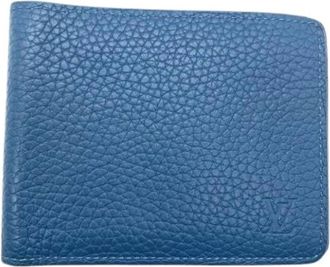 Louis Vuitton unisex, Pre-owned, Bleu, Taille: ONE Size Portefeuille Bi-fold Taurillon Pre-owned