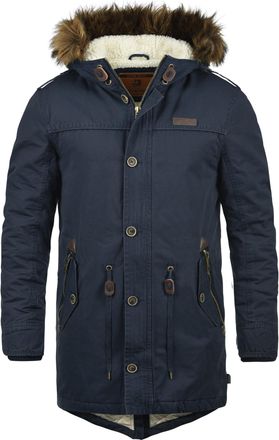Indicode IDPulsoor Herren Winterjacke Parka Mantel gef&uuml;ttert mit Teddy-Futter Fellkapuze Pattentaschen Baumwollmischung Regular fit, Gr&ouml;&szlig;e:3XL, Farbe:Navy (400