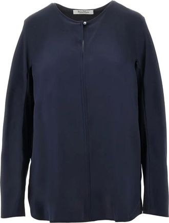 Max Mara Femme, Blouses et Chemises, Bleu, Taille: 38 FR MAX Mara Pure Chemises Sable