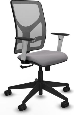 Piqueras y Crespo Drehstuhl Grau mit wei&szlig;en und schwarzen Armlehnen, h&ouml;henverstellbare Lendenwirbelst&uuml;tze, ausgestattet mit Sincro 3 Positionen und Schneideschaum, Grau