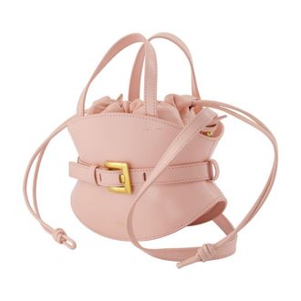 Balmain Womens Calfskin Leather Top Handle Bag Pink