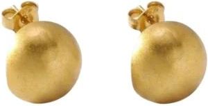 Dansk Copenhagen Femme, Accessoires, Jaune, Taille: ONE Size Signe Waterproof 18K Gold Plated Post Earrings - Sanded Stainless Steel