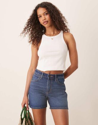 Wrangler Short en jean 5 pouces style cowboy - Bleu fonc&eacute;