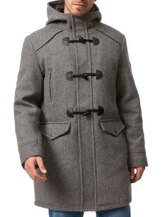 Indicode Herren Liam Dufflecoat | Wintermantel Wollmantel Herrenmantel Mantel f&uuml;r M&auml;nner Grey Mix, 3XL