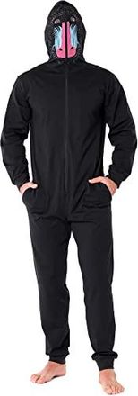 Ladeheid Costume pour Homme dune Piece Costume de Nuit Deguisement Pyjama Motif Animal LA40-235 (Babouin Noir, XL)