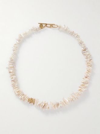 Pacharee Pach Perlenkette Mit Vergoldeten Details - Wei&szlig;