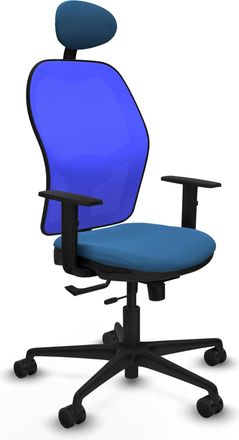 Piqueras y Crespo B&uuml;rostuhl mit Lendenwirbelst&uuml;tze Jorquera mit 1D-Armlehnen und festem Kopfteil, ausgestattet mit Syncro/Traslack und eingespritztem Schaum. Mit Rollen