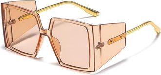 Generic Lunettes de soleil carrées vintage punk 2025 pour femme - Lunettes de soleil surdimensionnées steampunk pour homme - UV400