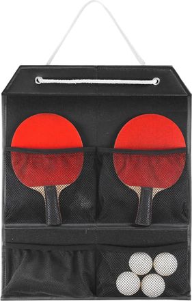 Generico Tischtennis-Organizer, Wand-Organizer f&uuml;r Tischtennis mit 4 Taschen, Halterung f&uuml;r Ballsportschl&auml;ger, f&uuml;r Fitnessstudio zu Hause, praktisches Training