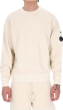 C.P. Company C.p. Company, Homme, Sweatshirts et sweats &agrave; capuche, Beige, Taille: XL Felpa girocollo in cotone