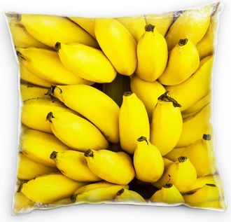 Paul Sinus Art Macro, gelb, braun, Bananen Deko Kissen 40x40cm für Couch Sofa Lounge Zierkissen - Dekoration zum Wohlfühlen