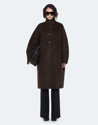 AllSaints Effie manteau marron espresso