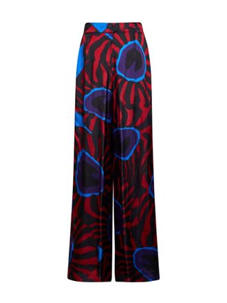 Dries Van Noten Womens Trousers Pamplona Marbled Clay Multicolour Canvas