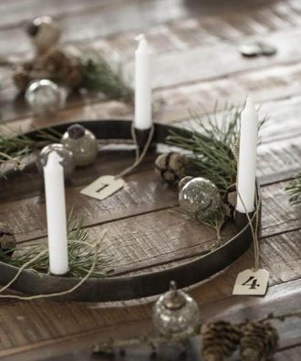 Ib Laursen Advents Kranz Metall Gold Messing Kerzen Ständer Halter Weihnachten