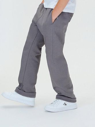 Calvin Klein Jogginghose Aus Geb&uuml;rstetem Fleece - Granite Gray - Jungen - 4